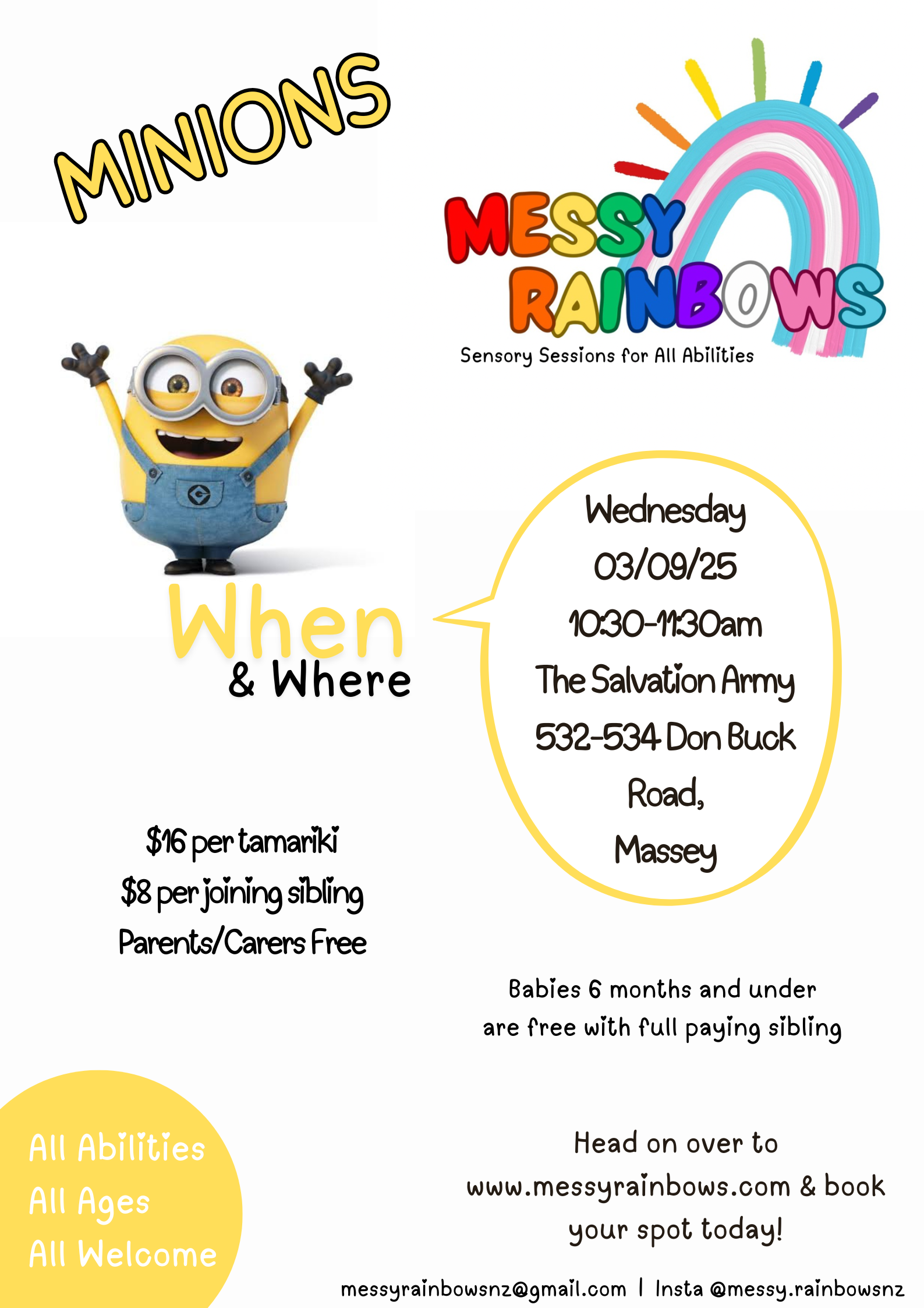 Book Wednesdays (03/09/25) “Minions” Messy Session – Messy Rainbows